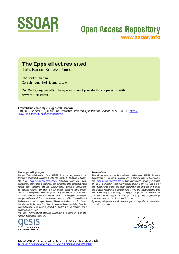 (PDF) The Epps effect revisited