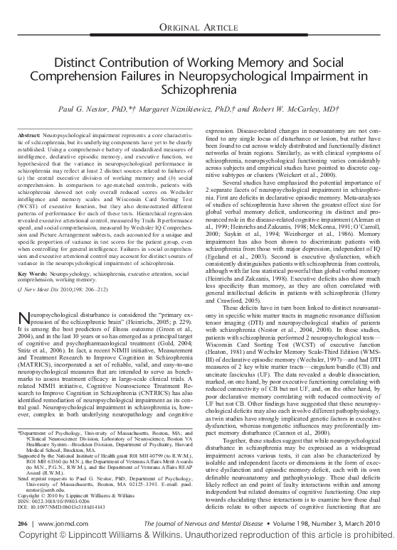 (PDF) Distinct Contribution of Working Memory and Social Comprehension Failures in ...