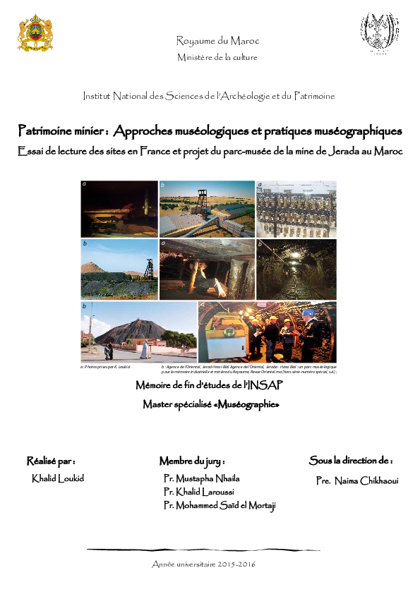 (PDF) Patrimoine minier : Approches muséologiques et pratiques ...