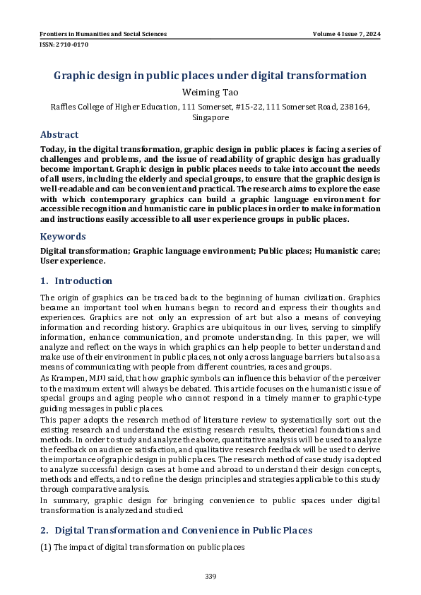 (PDF) Graphic design in public places under digital transformation