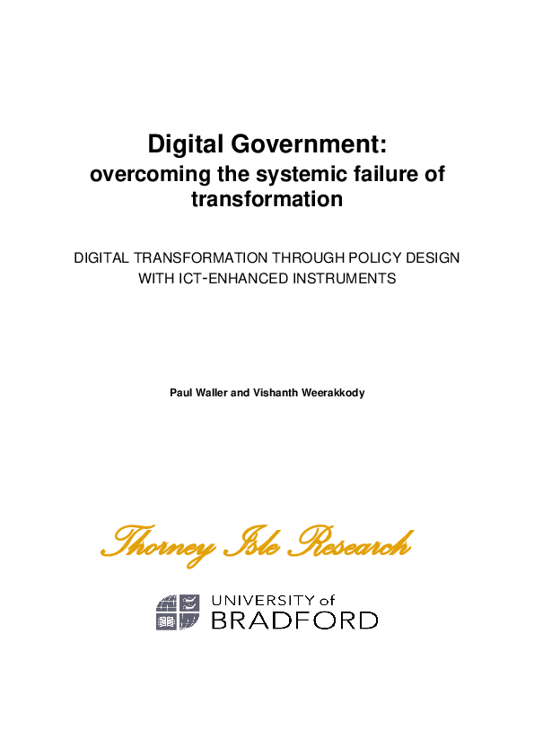 (PDF) Digital Government — overcoming the systemic failure of ...