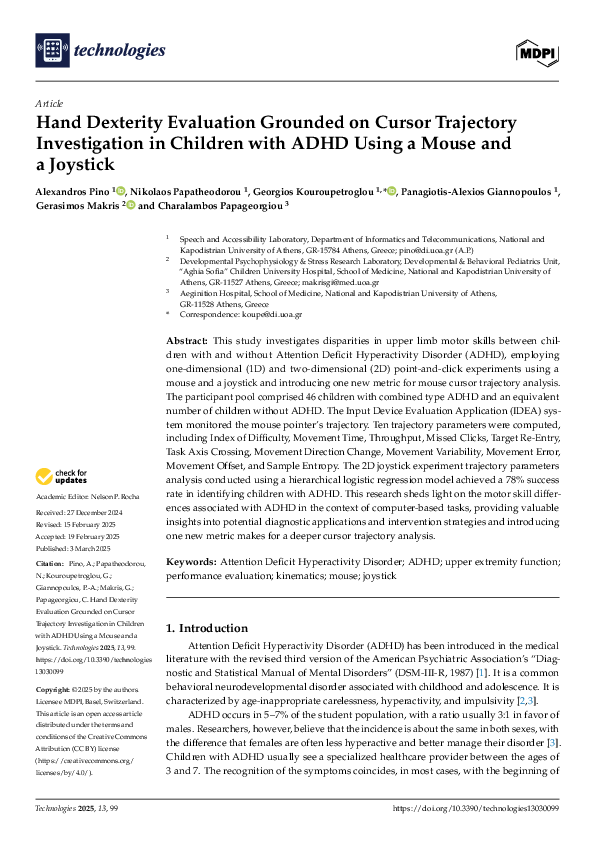 (PDF) Hand Dexterity Evaluation Grounded on Cursor Trajectory ...