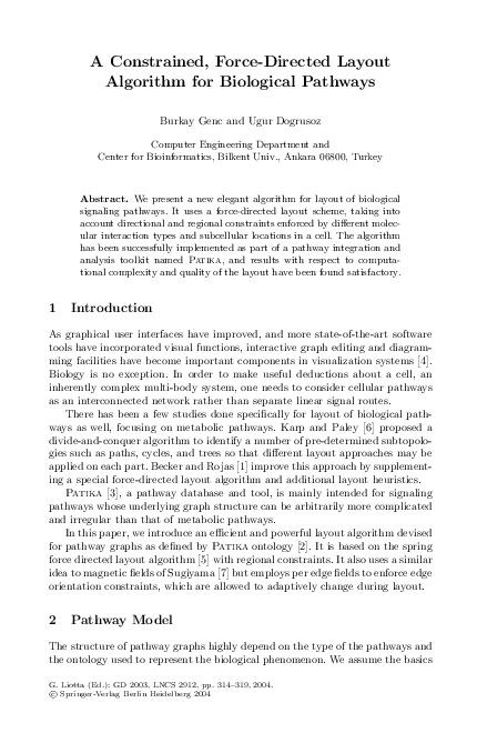 (PDF) A Constrained, Force-Directed Layout Algorithm for Biological ...