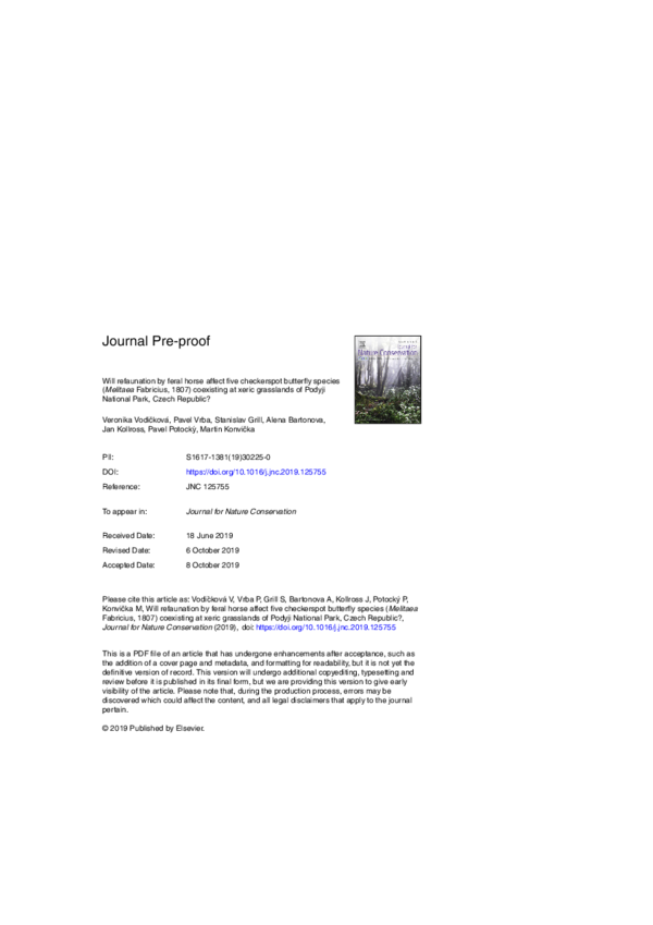 (PDF) Will refaunation by feral horse affect five checkerspot butterfly ...