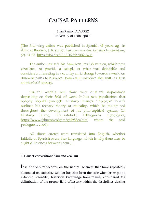 (PDF) CAUSAL PATTERNS
