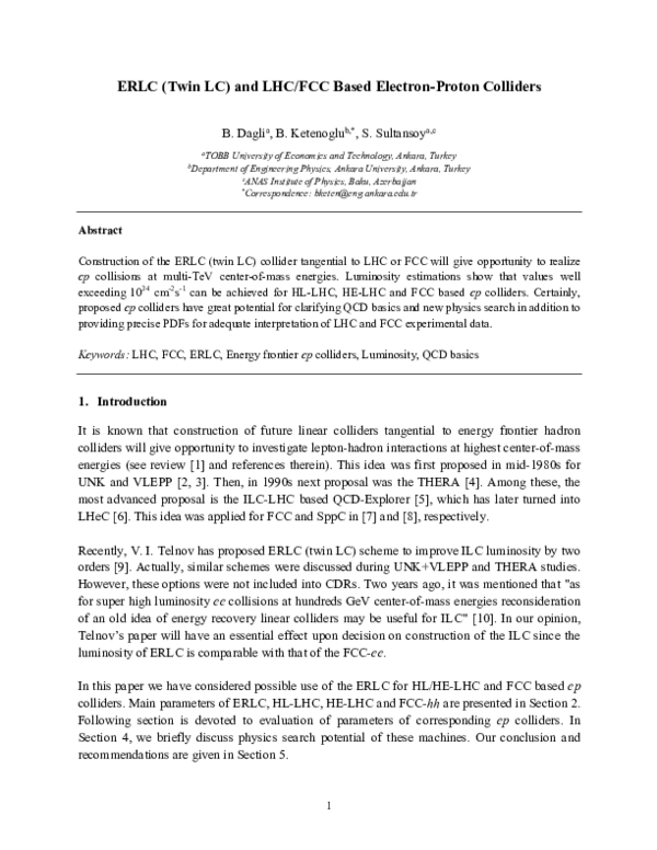 (PDF) ERLC (Twin LC) and LHC/FCC Based Electron-Proton Colliders