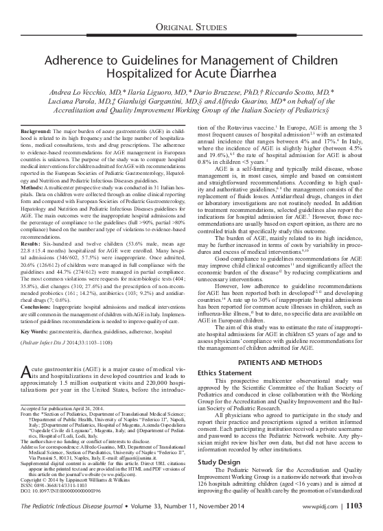 (PDF) Adherence to the guidelines for the management of children ...