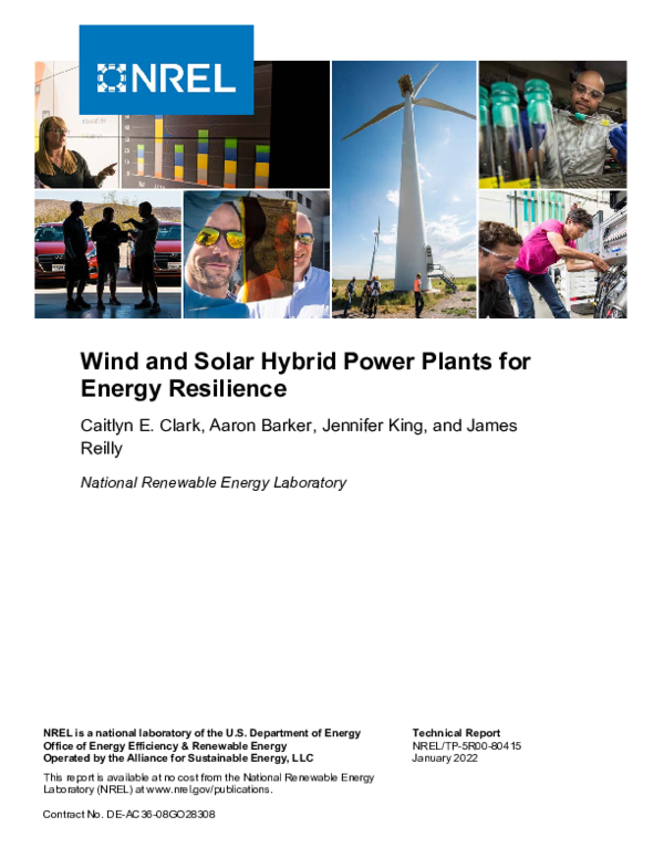 (PDF) Wind and Solar Hybrid Power Plants for Energy Resilience