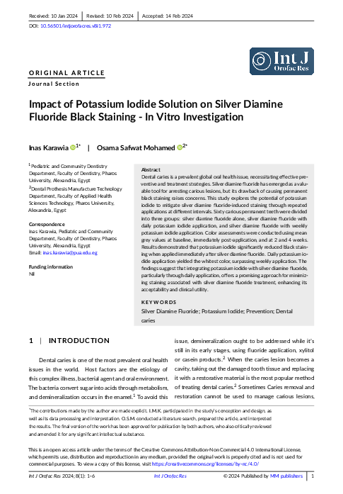 (PDF) Impact of Potassium Iodide Solution on Silver Diamine Fluoride Black Staining - In Vitro ...