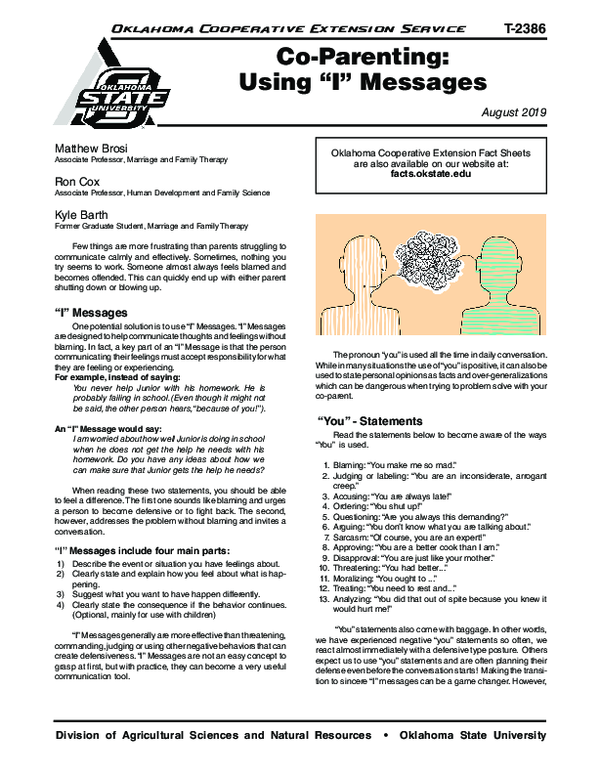 (PDF) Co-parenting: Using “I” messages
