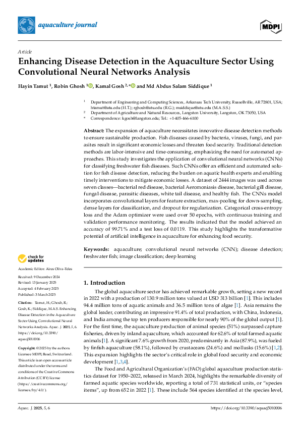 (PDF) Enhancing Disease Detection in the Aquaculture Sector Using ...