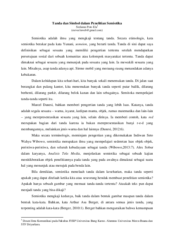 (PDF) Tanda dan Simbol dalam Penelitian Semiotika