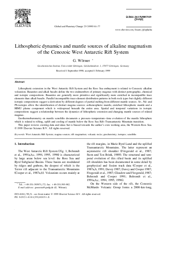 (PDF) Lithospheric dynamics and mantle sources of alkaline magmatism of ...