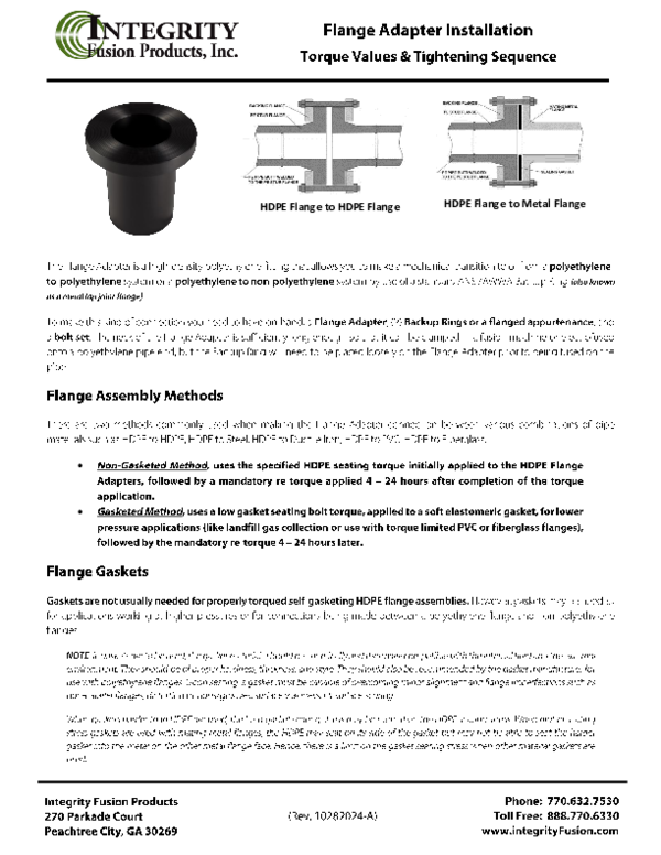 (PDF) Flange Adapter Adapter Installation and Torque Values (Rev ...