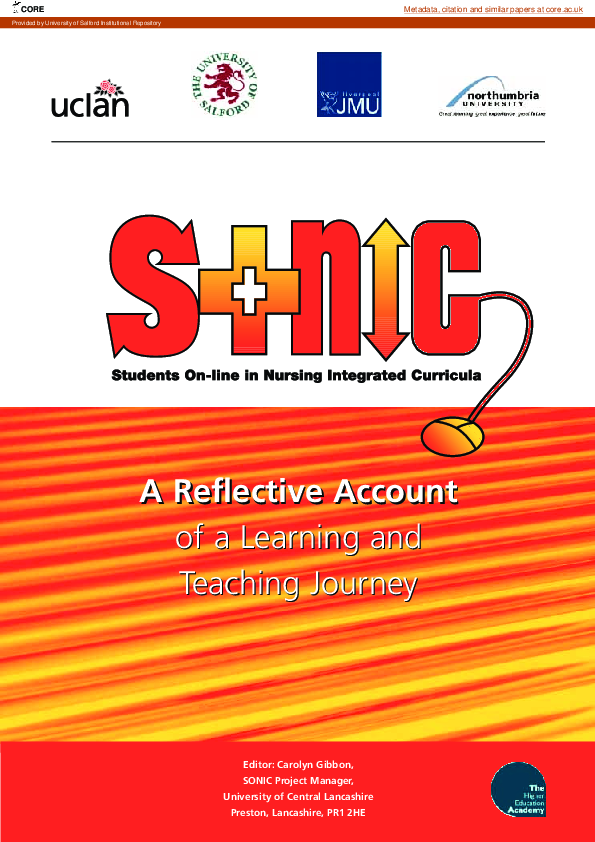 SONIC Students Online in Nursing Integrated Curricula A reflective ...