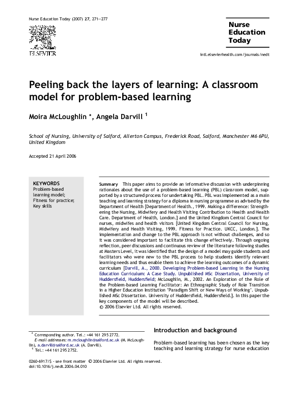 (PDF) Peeling back the layers of learning: A classroom model for ...