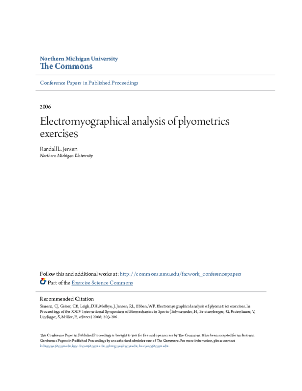 (PDF) Electromyographical Analysis of Plyometric Exercises