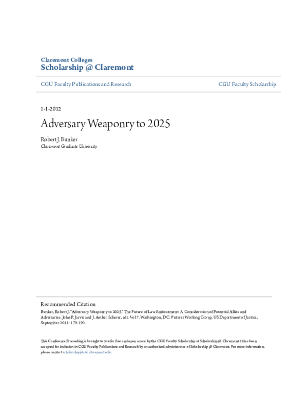 Adversary Weaponry to 2025