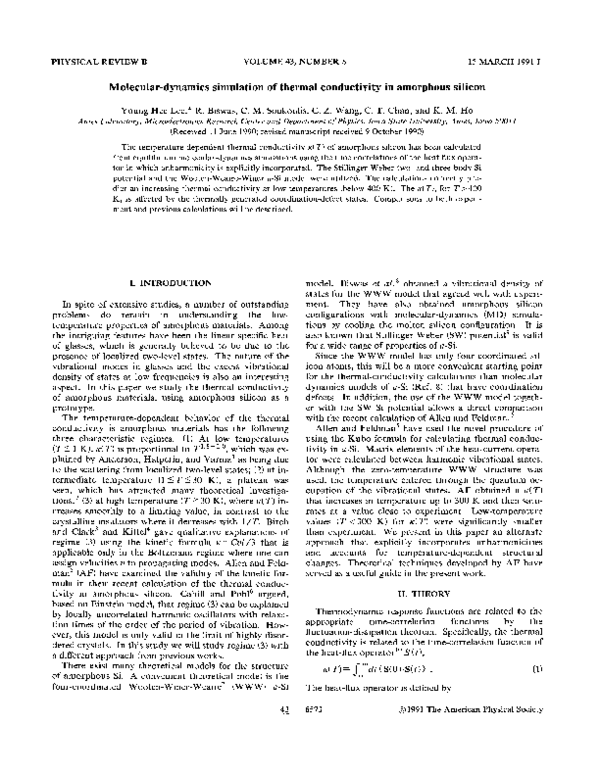 (PDF) Molecular-dynamics simulation of thermal conductivity in ...
