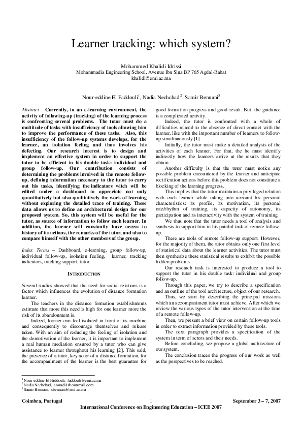 Learner tracking: which system?