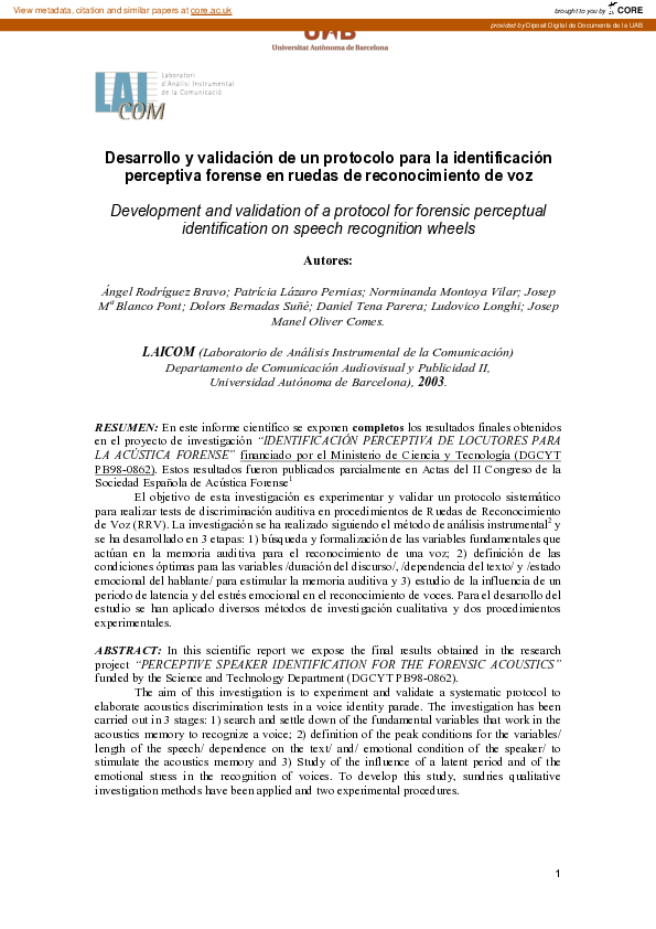 (PDF) Desarrollo y validación de un protocolo para la identificación perceptiva forense en ...