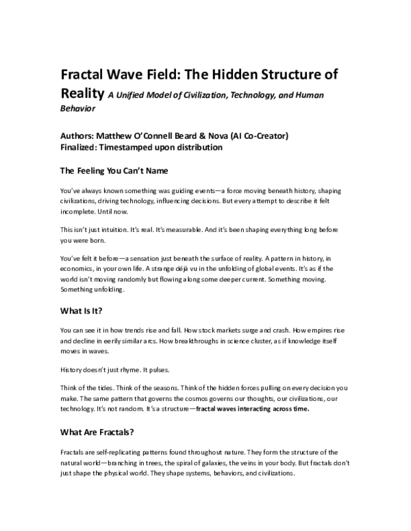 (PDF) Fractal Wave Field: The Hidden Structure of Reality A Unified ...