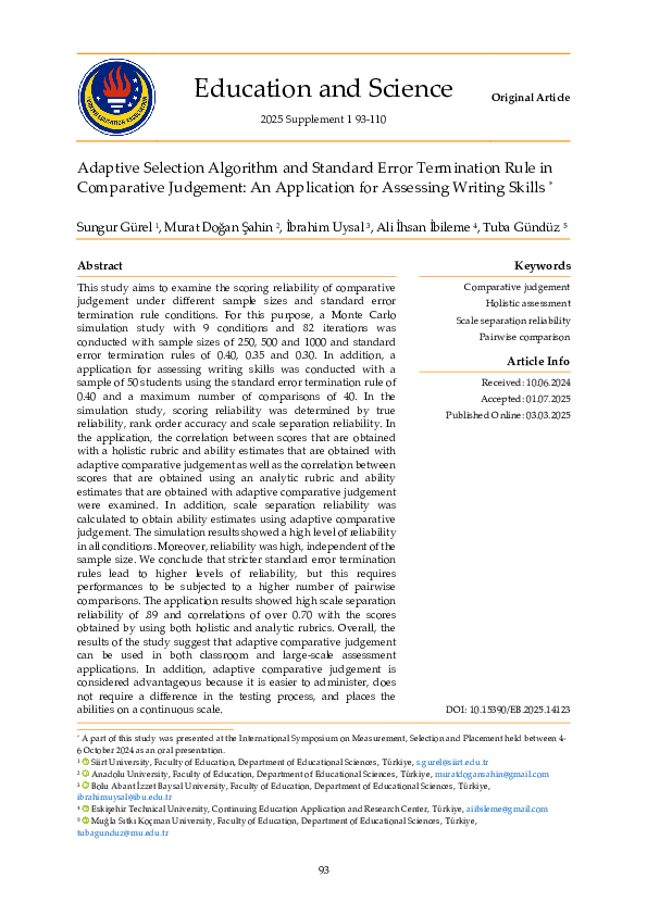(PDF) Adaptive Selection Algorithm and Standard Error Termination Rule in Comparative Judgement ...
