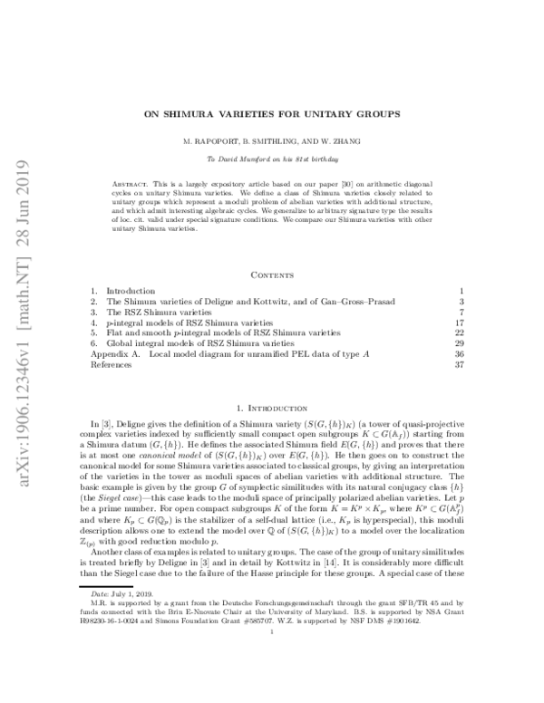 On Shimura varieties for unitary groups