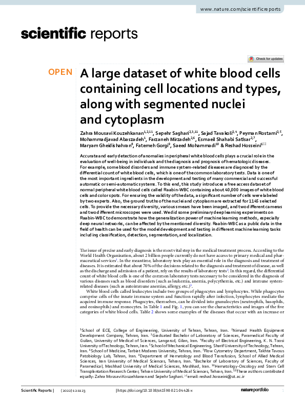 (PDF) A large dataset of white blood cells containing cell locations ...