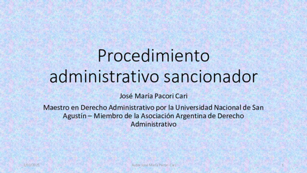 (PDF) ANÁLISIS PROCEDIMIENTO ADMINISTRATIVO SANCIONADOR - DIAPOSITIVAS - AUTOR JOSÉ MARÍA PACORI ...