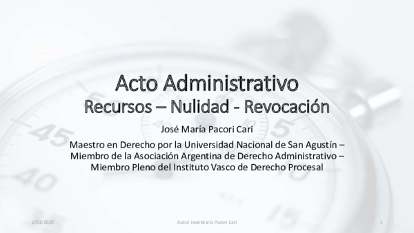 (PDF) ACTO ADMINISTRATIVO - NULIDAD - REVOCATORIA - DIAPOSITIVAS - AUTOR JOSÉ MARÍA PACORI CARI