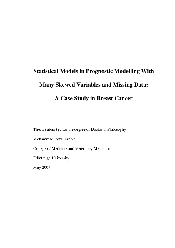 (PDF) Statistical models in prognostic modelling with many skewed ...
