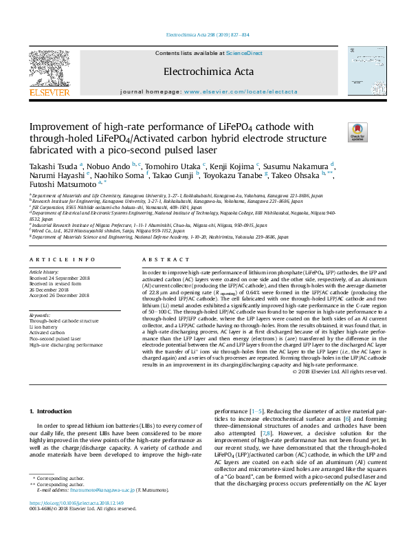 (PDF) Improvement of high-rate performance of LiFePO4 cathode with ...