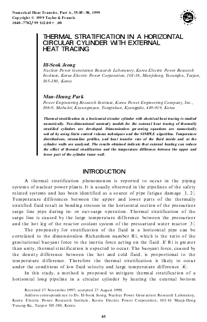 (PDF) Thermal Stratification in a Horizontal Circular Cylinder with ...