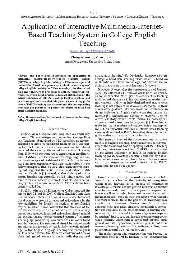 (PDF) Application of Interactive Multimedia-Internet-Based Teaching ...