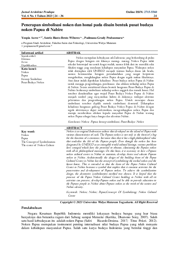 (PDF) Penerapan Simbolisasi Noken dan Rumah Honai pada Disain Bentuk ...