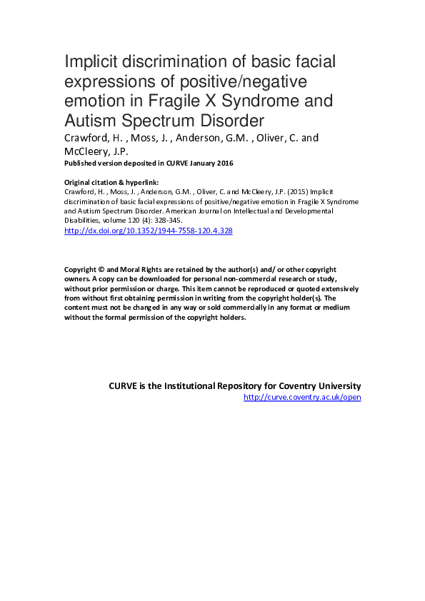 (PDF) Implicit Discrimination of Basic Facial Expressions of Positive ...