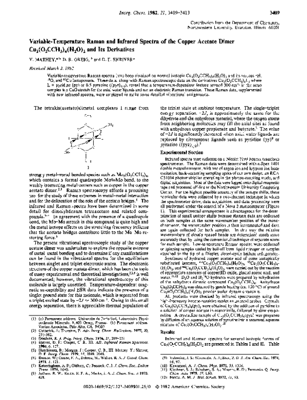 (PDF) Variable-temperature Raman and infrared spectra of the copper ...