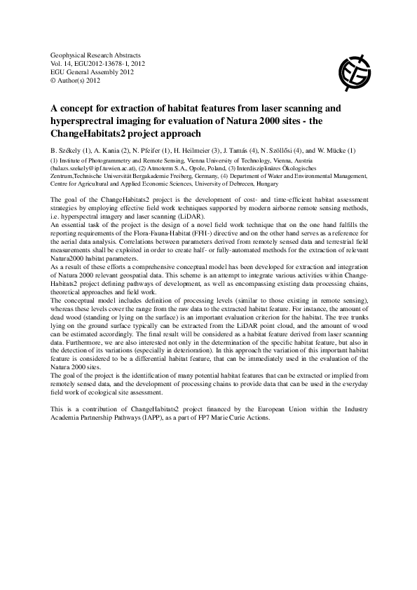 (PDF) A concept for extraction of habitat features from laser scanning ...