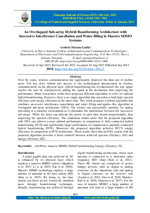(PDF) An Overlapped Sub-array Hybrid Beamforming Architecture with Successive Interference ...