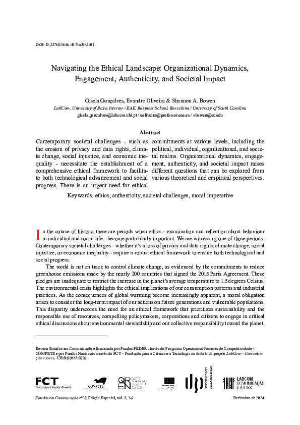 (PDF) Navigating the Ethical Landscape: Organizational Dynamics ...