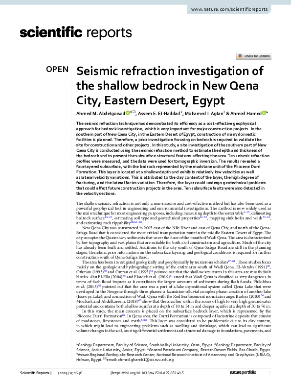 (PDF) Seismic refraction investigation of the shallow bedrock in New ...