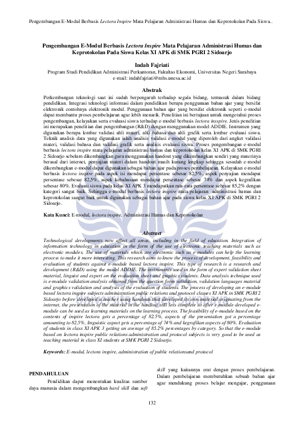 (PDF) Pengembangan E-Modul Berbasis Lectora Inspire Mata Pelajaran Administrasi Humas dan ...