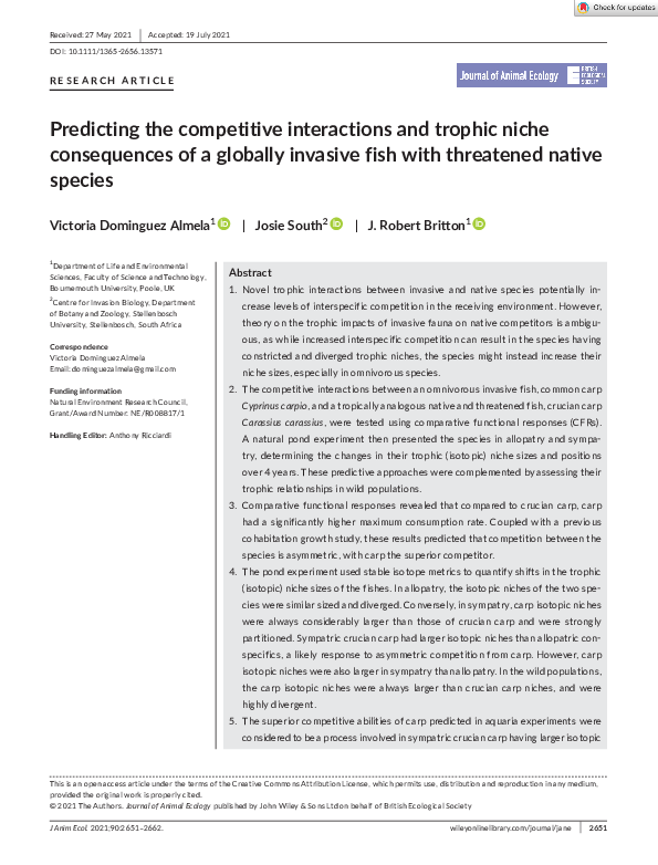 (PDF) Predicting the competitive interactions and trophic niche ...