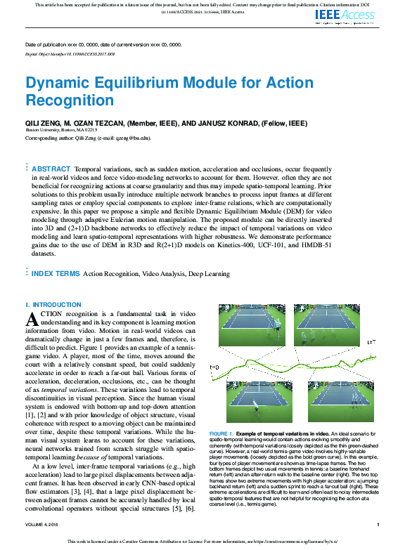(PDF) Dynamic Equilibrium Module for Action Recognition