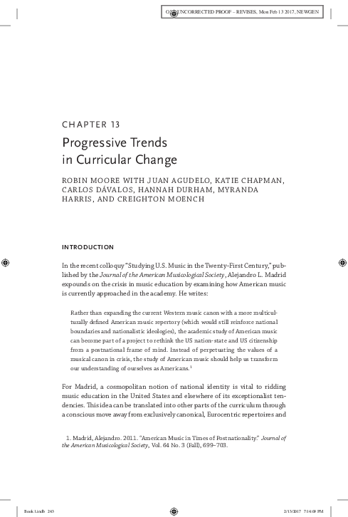 (PDF) Progressive Trends in Curricular Change