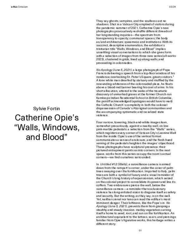 (PDF) Catherine Opie’s “Walls, Windows, and Blood”