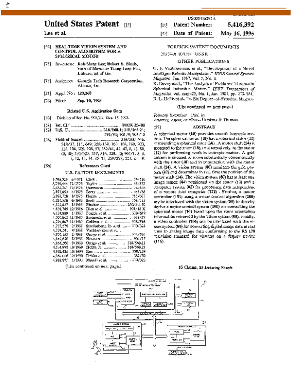 (PDF) Real-time vision system and control algorithm for a spherical motor