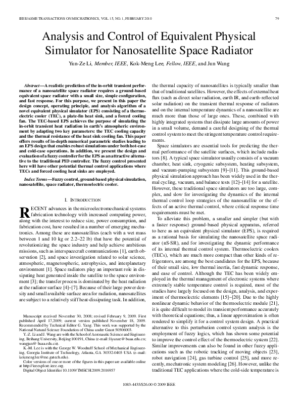 (PDF) Analysis and Control of Equivalent Physical Simulator for ...