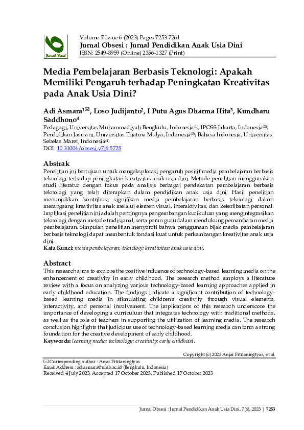 (PDF) Media Pembelajaran Berbasis Teknologi: Apakah Memiliki Pengaruh terhadap Peningkatan ...